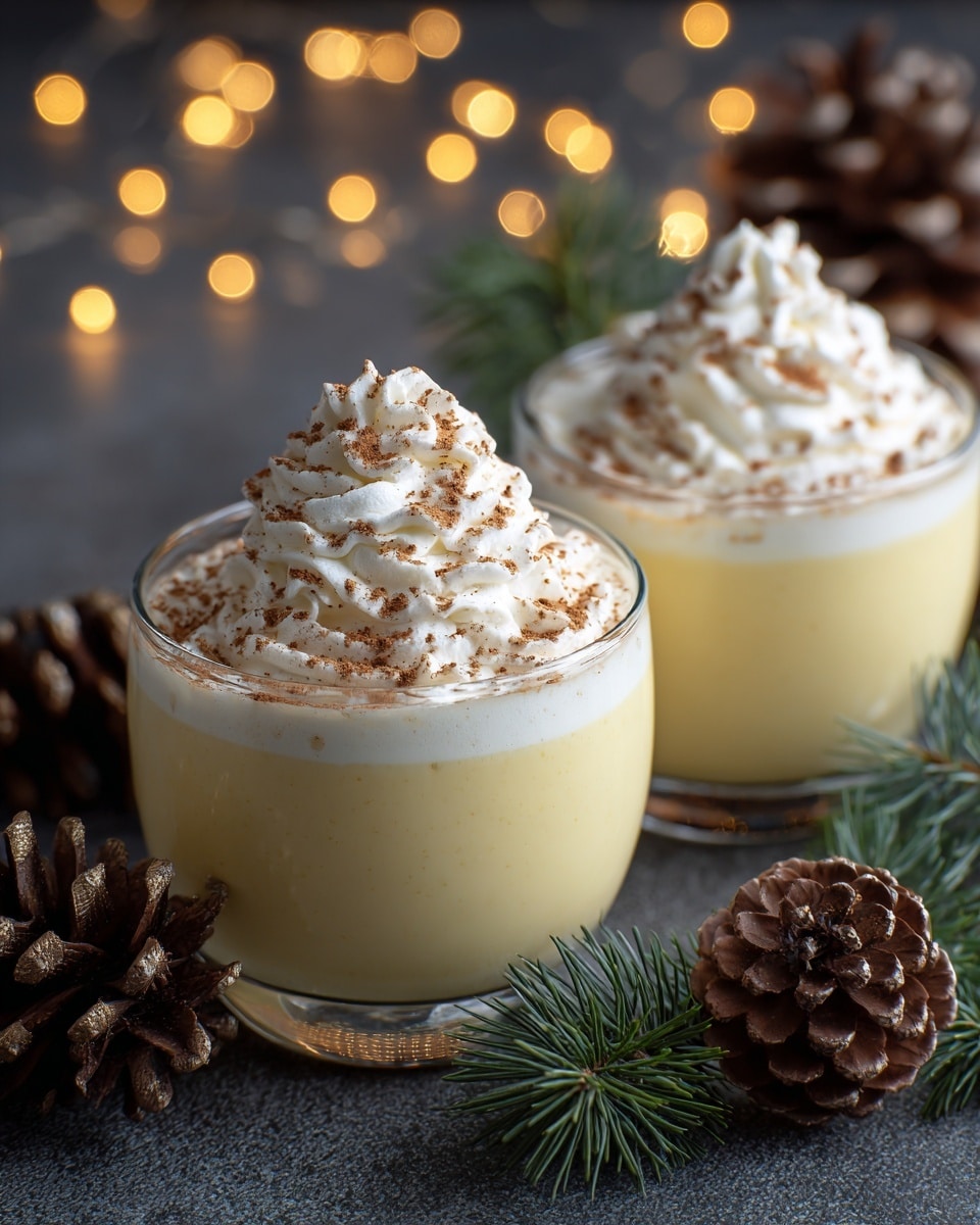 Eggnog Panna Cotta with Nutmeg Whipped Cream | Festive Dessert